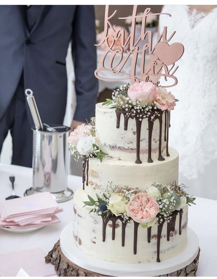 3-Tier Naked Chocolate Drip – CC Cakes